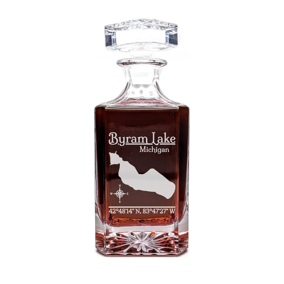 Byram Lake | Michigan | Whiskey Decanter | Personalized Barware | Bour ...