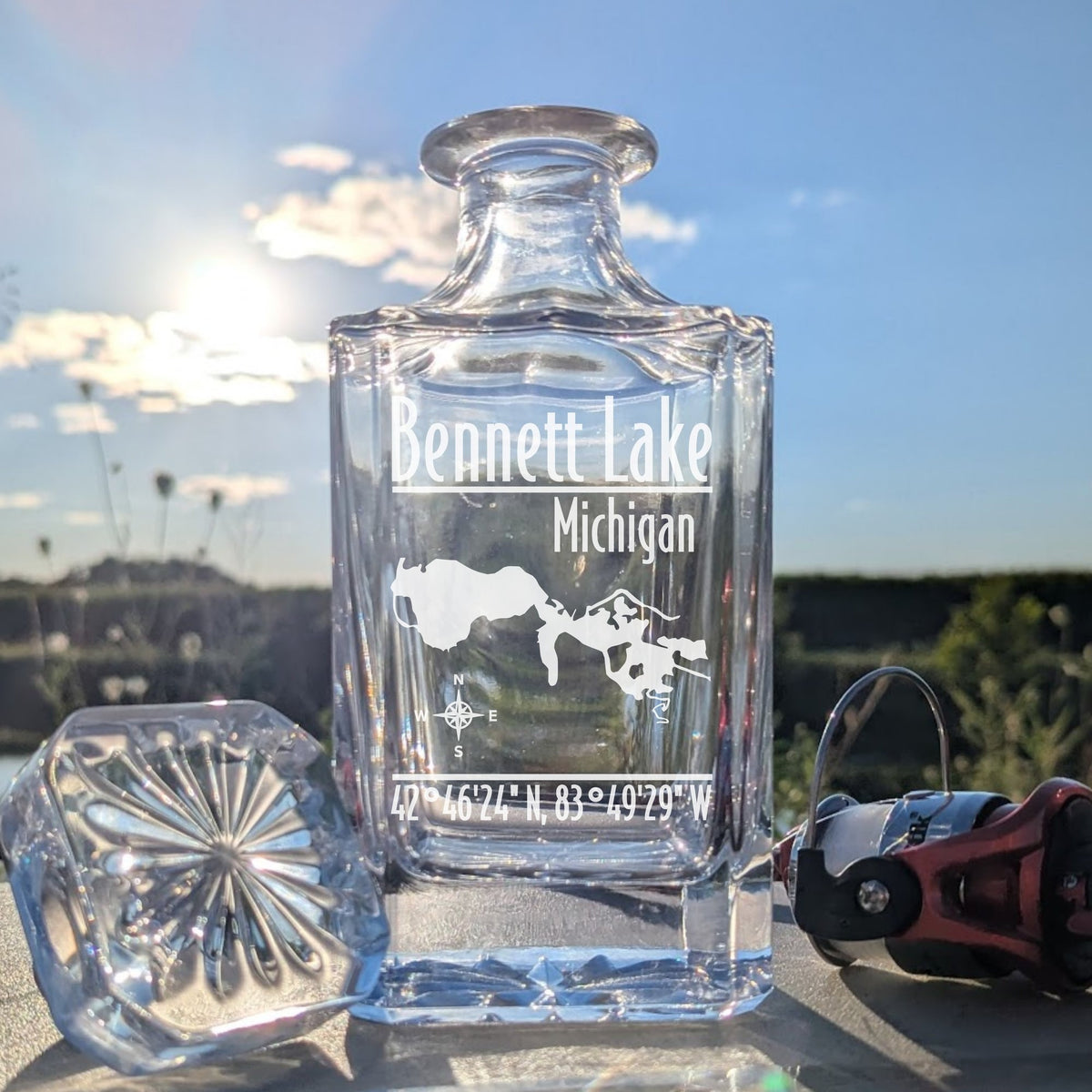 Bennett Lake | Michigan | Whiskey Decanter | Personalized Barware | Bo ...